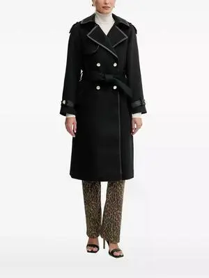 MORGAN Belted Double-breasted Coat - Black