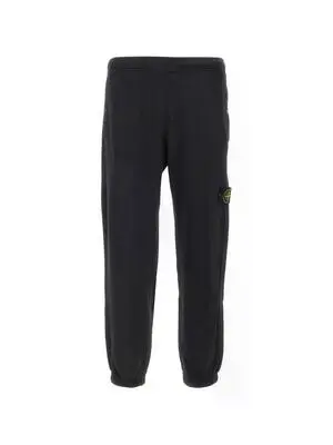 Stone Island Badge Cotton Track Pants - Black