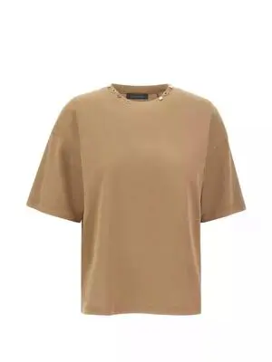 ELENA MIRO` Charm-detail T-shirt - Neutrals