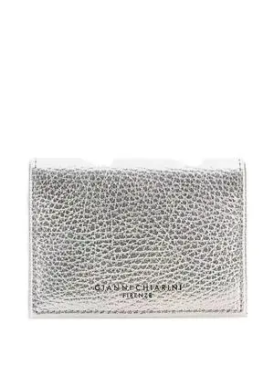 GIANNI CHIARINI Dollaro Pebbled-leather Card Holder - Silver