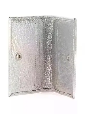 GIANNI CHIARINI Dollaro Pebbled-leather Card Holder - Silver