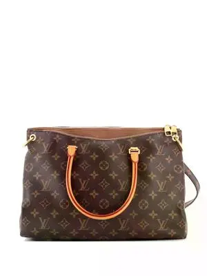 LOUIS VUITTON Pallas Tote Monogram Canvas With Leather Shoulder Bag - Brown