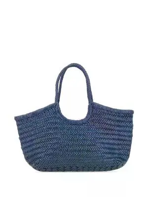 Dragon Diffusion Woven Top Handle Shoulder Bag - Blue