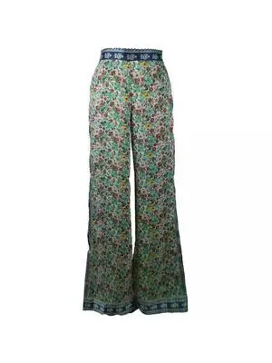Sandro Floral-print Palazzo Pants - Green