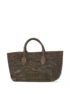 GIANNI CHIARINI Mashup Laser-cut Tote Bag - Brown