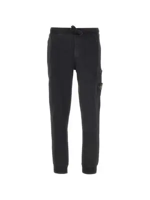 Stone Island Patch-pocket Cotton Track Pants - Black