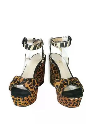 Schutz Animal-pattern Leather Sandals