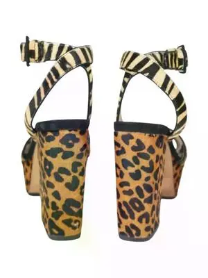 Schutz Animal-pattern Leather Sandals