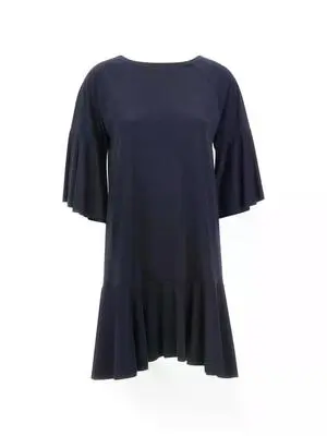 KAOS Raglan-sleeves Ruffle Dress - Blue