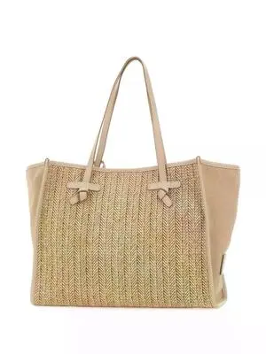 MARCELLA CLUB Raffia Suede Shoulder Bag