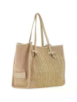 MARCELLA CLUB Raffia Suede Shoulder Bag