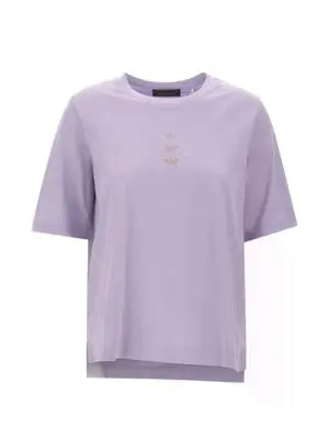 ELENA MIRO` Dragonfly-appliqué Cotton T-shirt - Purple