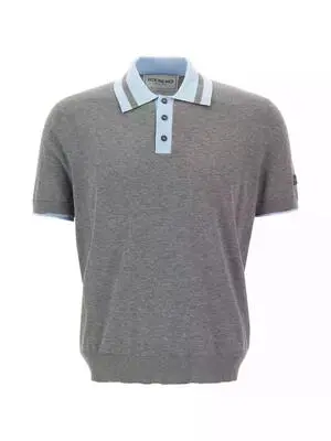 Iceberg Contrasting Trims Logo Polo Shirt - Grey