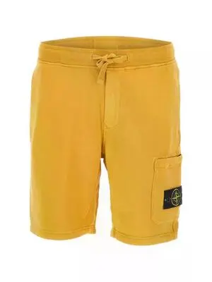 Stone Island Badge-detail Drawstring-fastening Shorts - Yellow