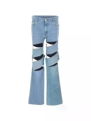 Coperni Spiral Cut-outs Straight Jeans - Blue