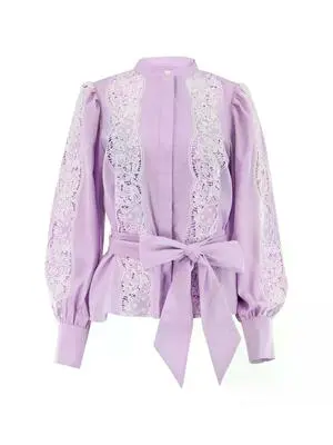 CHRISTY LYNN Riley Embroidered Blouse - Purple