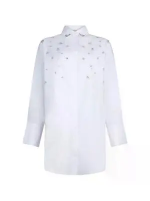 Liu Jo Bejewelled Shirt Dress - White