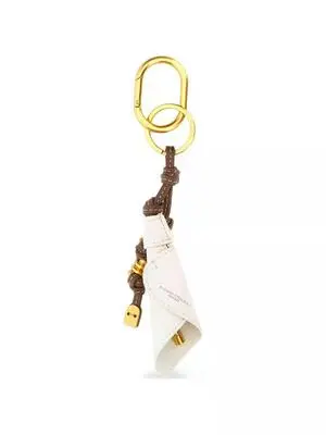 GIANNI CHIARINI Knotted-leather Keyring - White