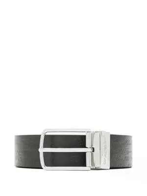Emporio Armani Grained Reversible Belt - Black