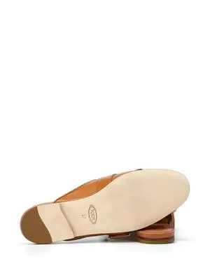 TOD'S Buckle Tassel Leather Mules