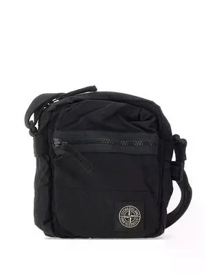 Stone Island Zip Compass Patch Shoulder Bag - Black