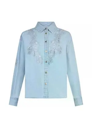 Liu Jo Denim Lace Shirt - Blue