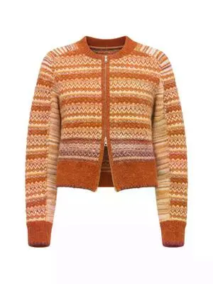 3.1 Phillip Lim Fair Isle Zip-up Cardigan - Orange