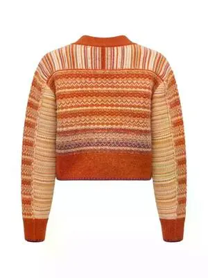 3.1 Phillip Lim Fair Isle Zip-up Cardigan - Orange