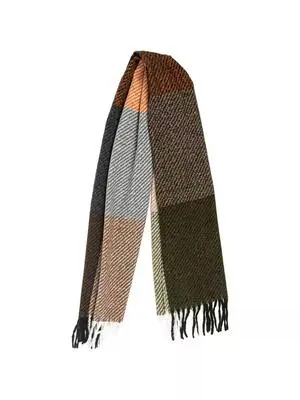 GOIA Printed Fringed Scarf - Brown