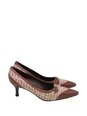 Fendi Zucca Bow-embellishment Pumps - Neutrals