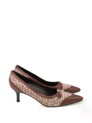 Fendi Zucca Bow-embellishment Pumps - Neutrals