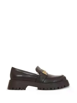 Just Cavalli Metal-logo Chunky-sole Loafers - Black