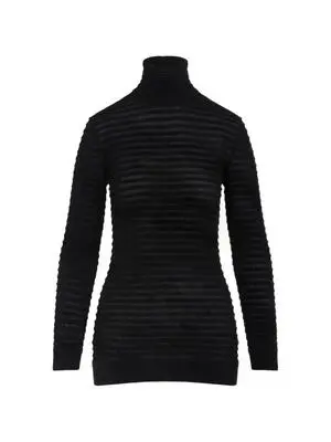 Valentino Garavani Ribbed Turtleneck Sweater - Black
