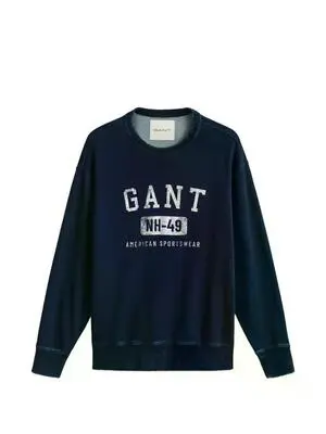 Gant Logo-print Crew-neck Sweatshirt - Blue