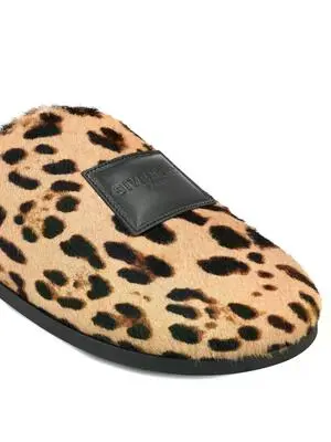 Givenchy Leopard-print Logo-appliqué Mules