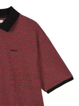 STUDIO TOMBOY Striped Polo Shirt - Red