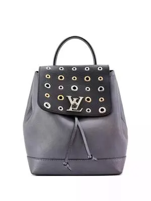LOUIS VUITTON Lockme Eyelet Leather Backpack - Grey