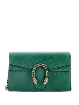Gucci Dionysus Bag Leather Super Mini Clutch Bag - Green