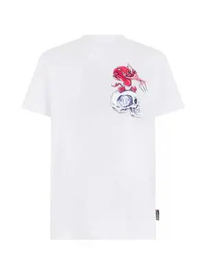 Philipp Plein Printed Round-neck T-shirt - White
