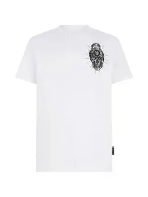 Philipp Plein Round-neck Embroidery T-shirt - White