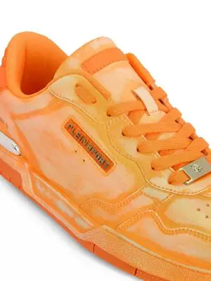 PLEIN SPORT Sprayed Leather Sneakers - Orange