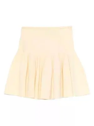 Sandro Pleated Knitted Mini Skirt - Yellow