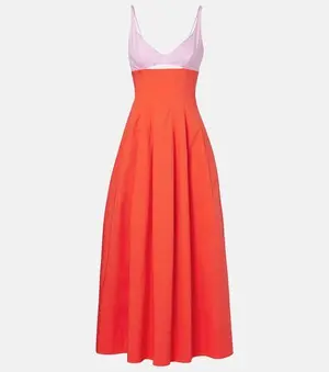 Simkhai Maddy Cotton-blend Poplin Midi Dress