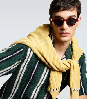 SESTINI Sei E Mezzo Round Frame Sunglasses - Brown