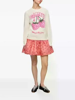 GANNI Graphic Wool Blend Sweater - Neutrals