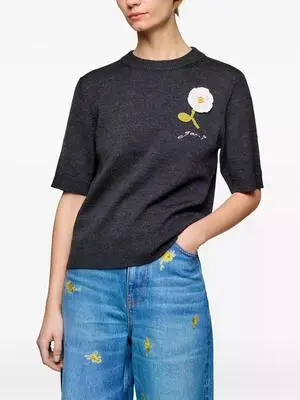 GANNI Flower Short-sleeve T-shirt - Blue