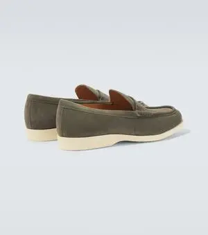 TOD'S Suede Penny Loafers - Grey