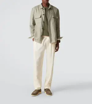 TOD'S Suede Penny Loafers - Grey