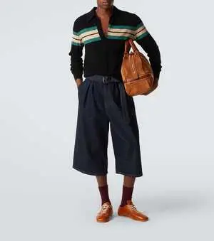 Dries Van Noten Belted Denim Bermuda Shorts