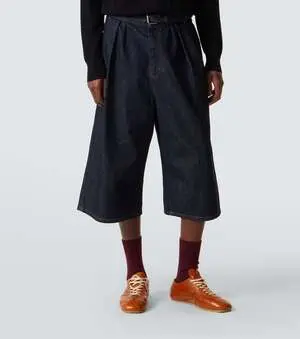 Dries Van Noten Belted Denim Bermuda Shorts